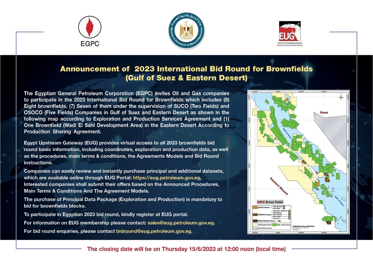 EGPC Launches International Bid Round for Brownfields in Gulf of Suez, Eastern Desert | Egypt ...