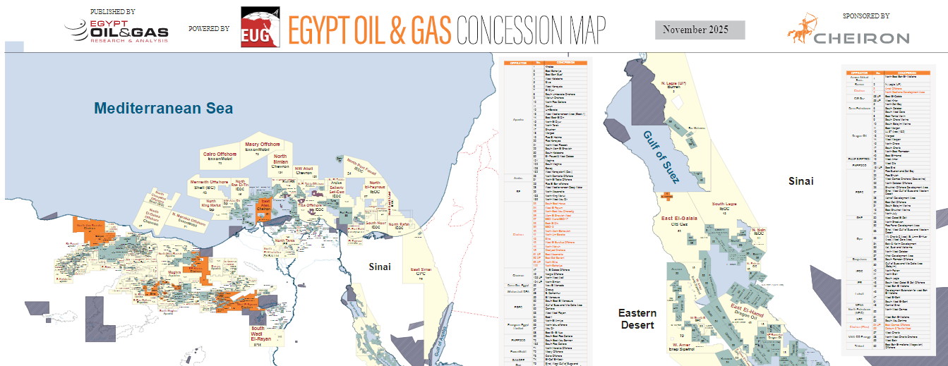 Egypt Oil and Gas Concession Map November 2025 | Egypt Oil & Gas