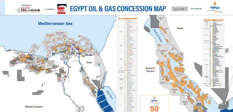 Egypt Oil and Gas Concession Map April 2026 | Egypt Oil & Gas
